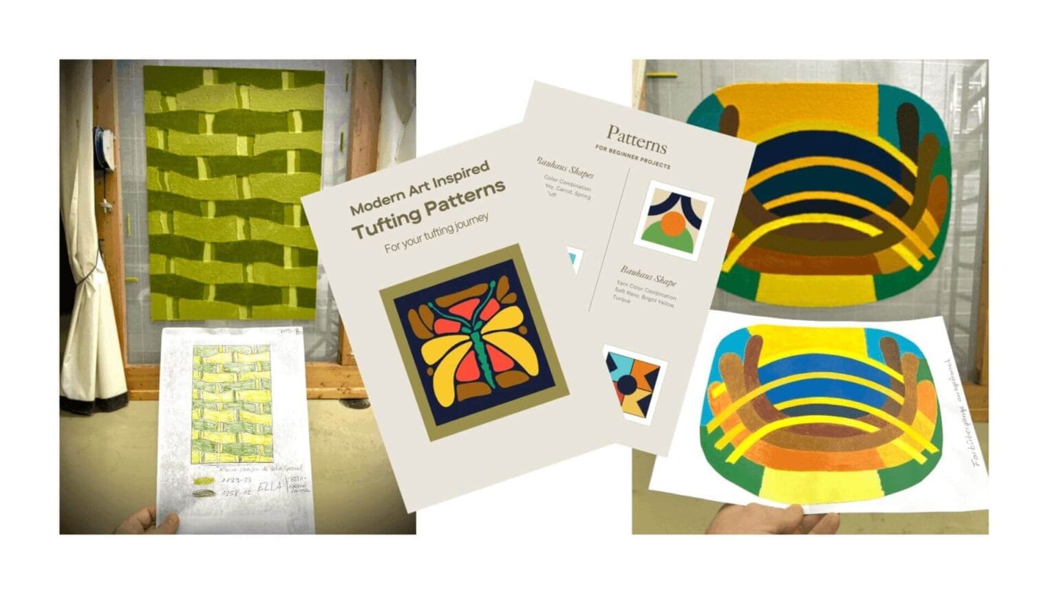 3 Easy Beginner Rug Tufting Patterns FREE - rugcraftinghub.com